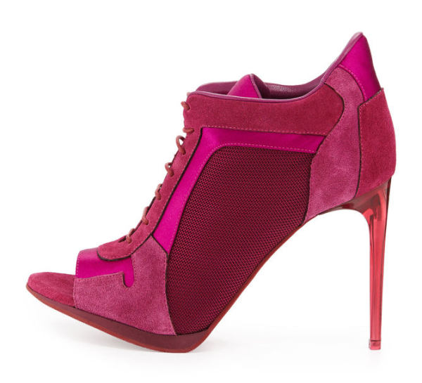 Burberry Open-Toe High-Heel Sport Bootie, Plum Pink – Shoes Post