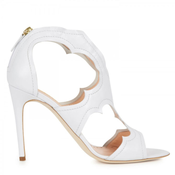 Rupert Sanderson Estelle 100mm High Heel Sandals (White) – Shoes Post