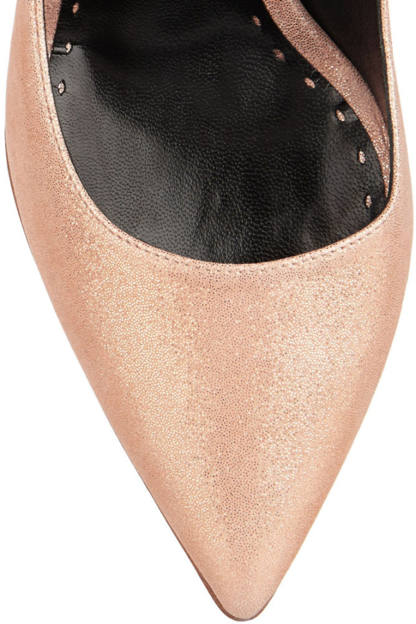 RUPERT SANDERSON Ariel Glitter-finished Leather Pumps – Shoes Post