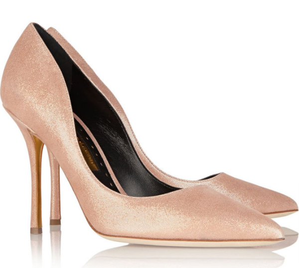 RUPERT SANDERSON Ariel Glitter-finished Leather Pumps – Shoes Post