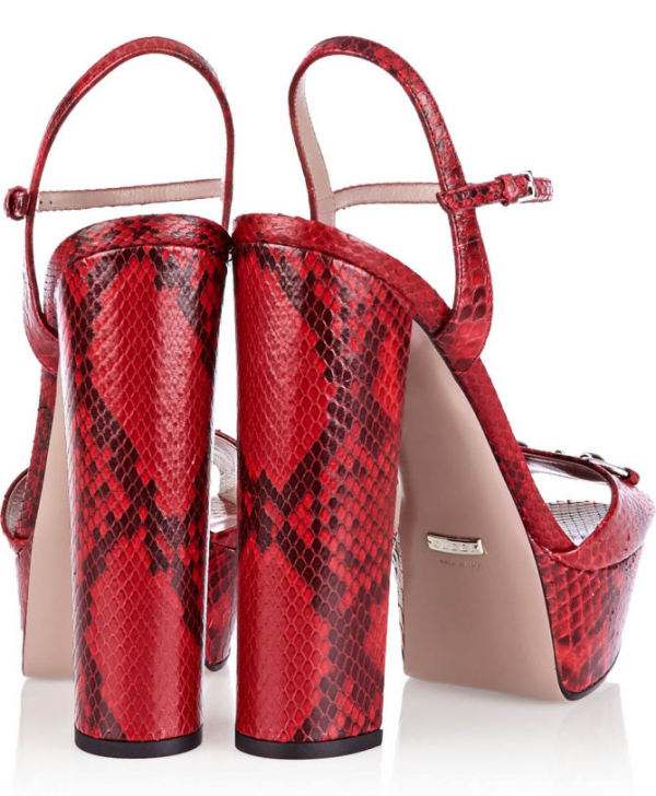 GUCCI Horsebit-detailed Python Platform Sandals – Shoes Post