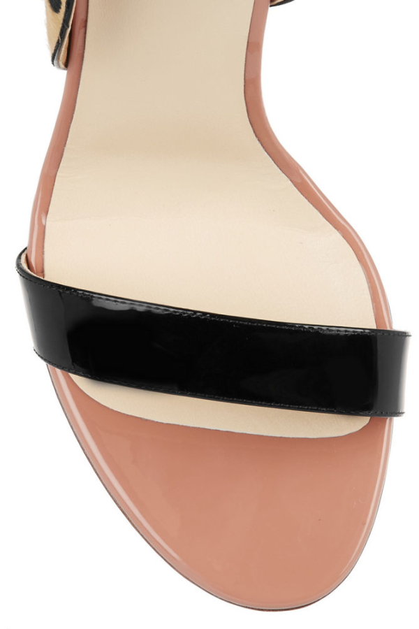 FRANCESCO RUSSO Leopard-print Calf hair and Patent-leather Sandals ...
