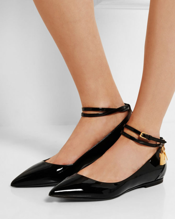TOM FORD Patent-leather point-toe flats – Shoes Post