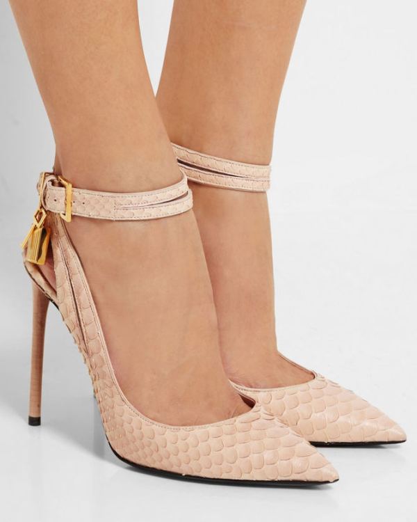 TOM FORD Embellished python pumps – Shoes Post