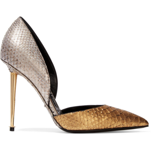 TOM FORD D’Orsay two-tone metallic python pumps – Shoes Post