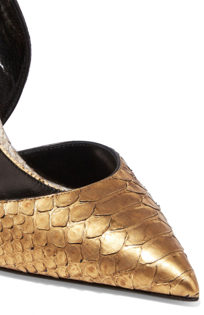 TOM FORD D’Orsay two-tone metallic python pumps – Shoes Post