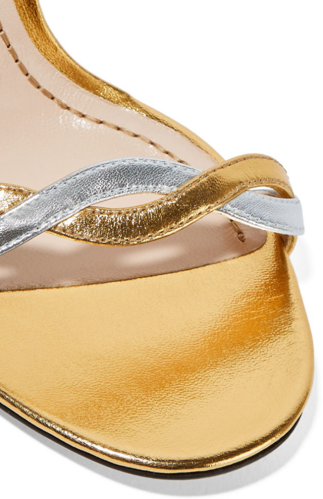 GUCCI Two-tone metallic leather sandals – Shoes Post
