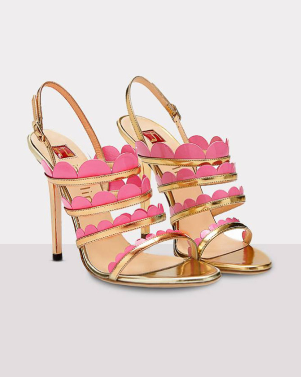 BALLIN Leather Sandals, Gold & Pink – Shoes Post