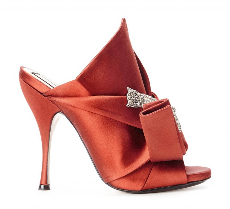 No21 Crystal Cat Embellished Satin Mules Shoes Post