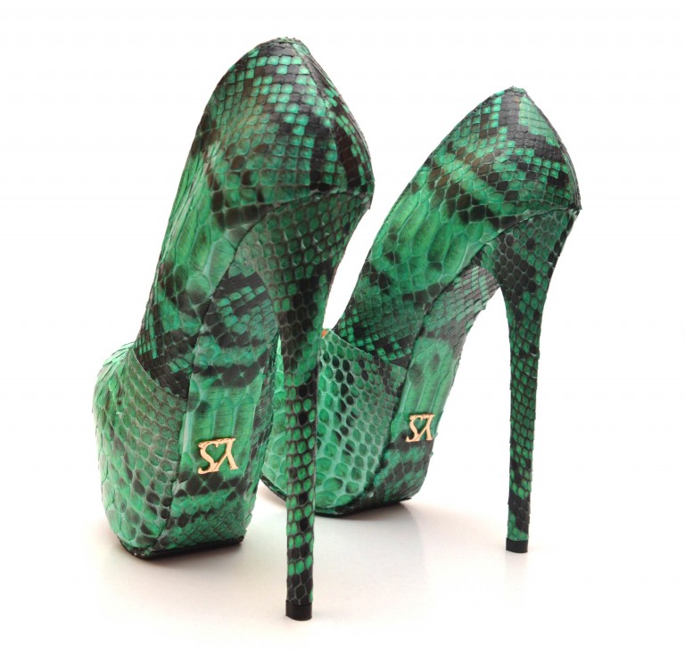 Y.S. Green Python Heels – Shoes Post