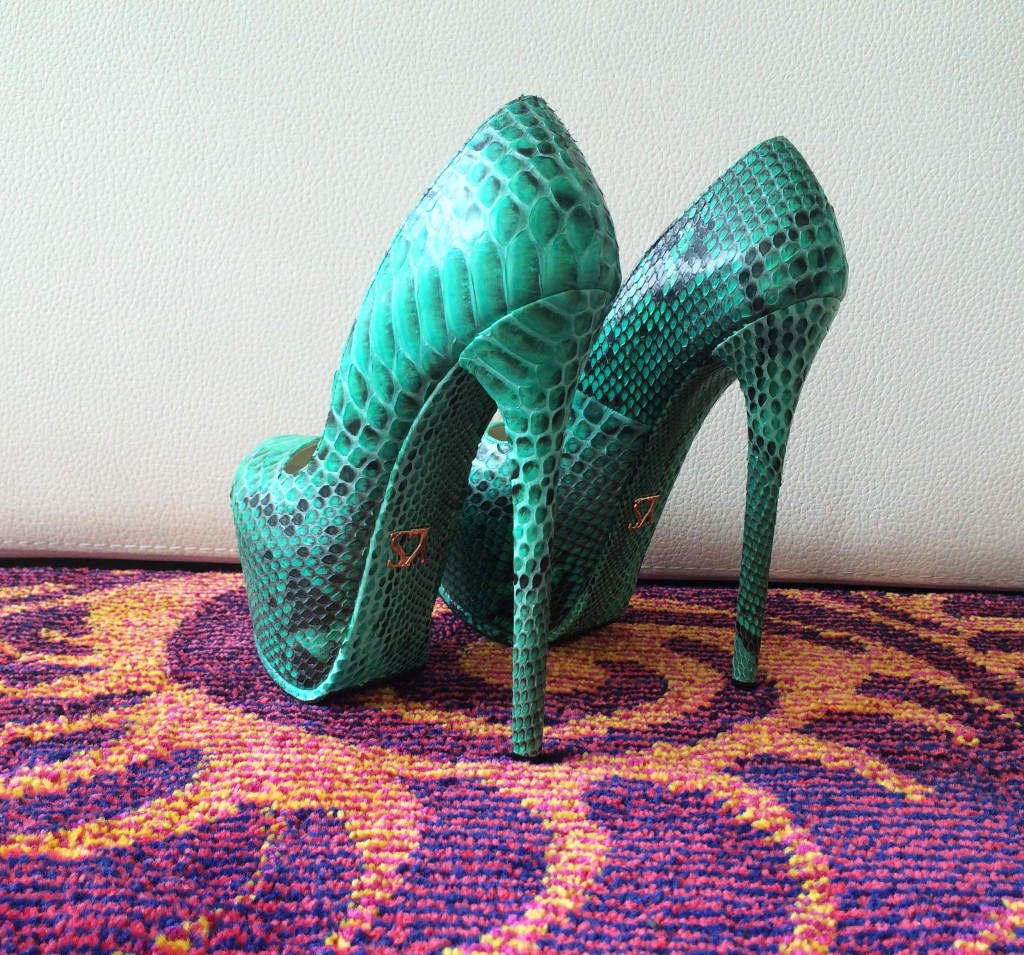 Y.S. Green Python Heels – Shoes Post