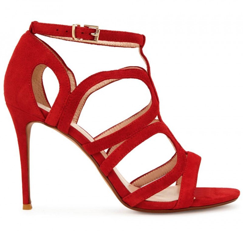 RAYE Red suede sandals – Shoes Post