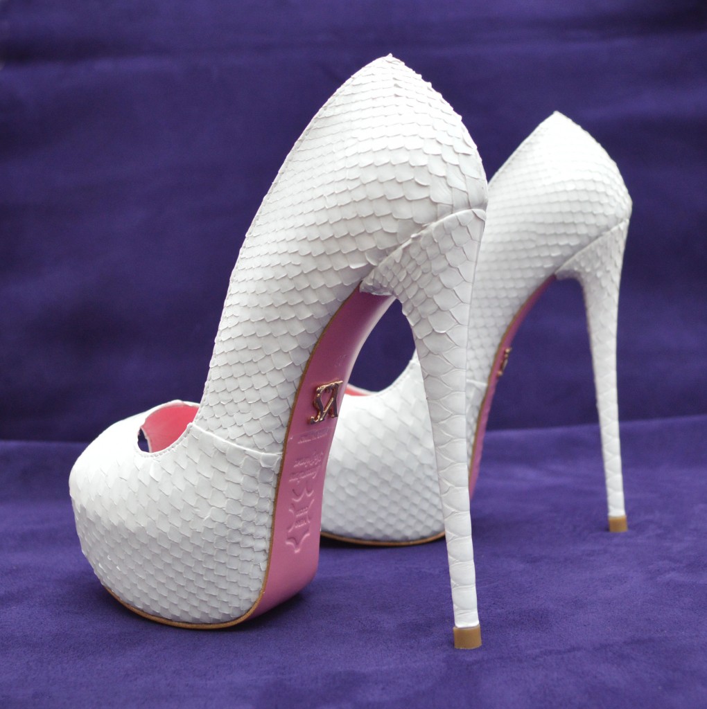 Y.S. White Python Heels – Shoes Post