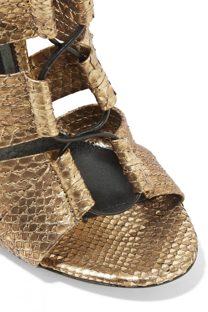 TOM FORD Lace-up metallic python sandals – Shoes Post