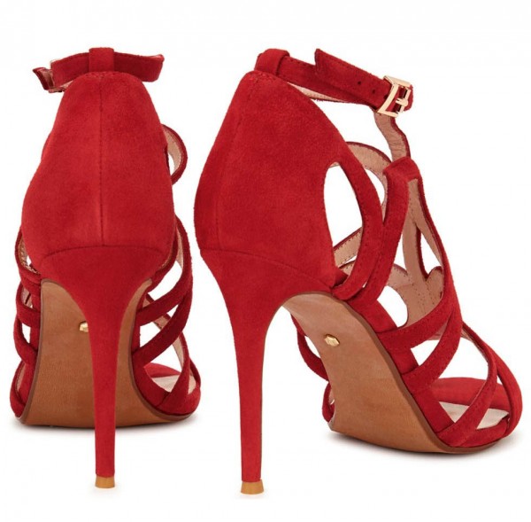 RAYE Red suede sandals – Shoes Post