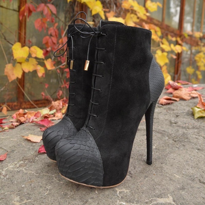 Y.S. Suede and python boots – Shoes Post