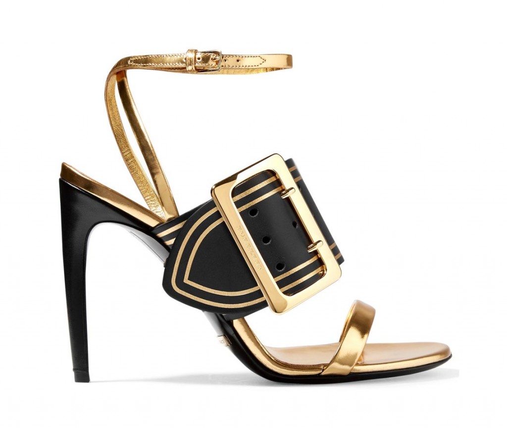BURBERRY Metallic leather sandals – Shoes Post