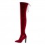 Stuart Weitzman Alllegs Velvet Over-the-Knee Boot, Scarlet – Shoes Post