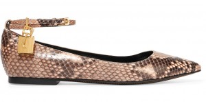 TOM FORD Python point-toe flats – Shoes Post