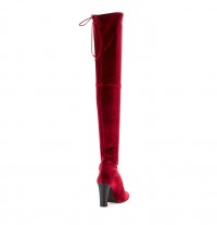 Stuart Weitzman Alllegs Velvet Over-the-Knee Boot, Scarlet – Shoes Post