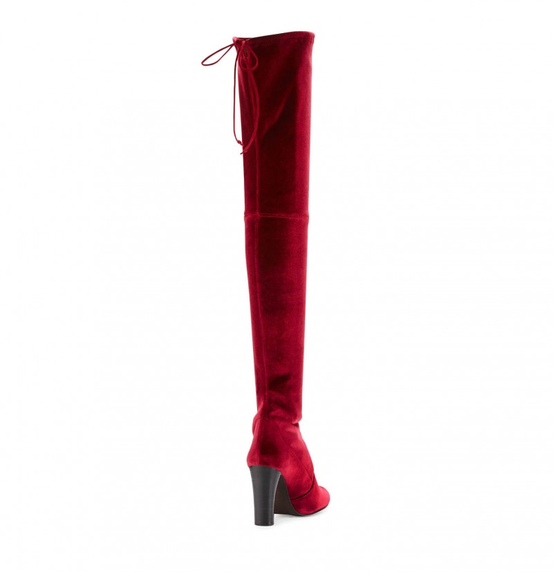 Stuart Weitzman Alllegs Velvet Over-the-Knee Boot, Scarlet – Shoes Post