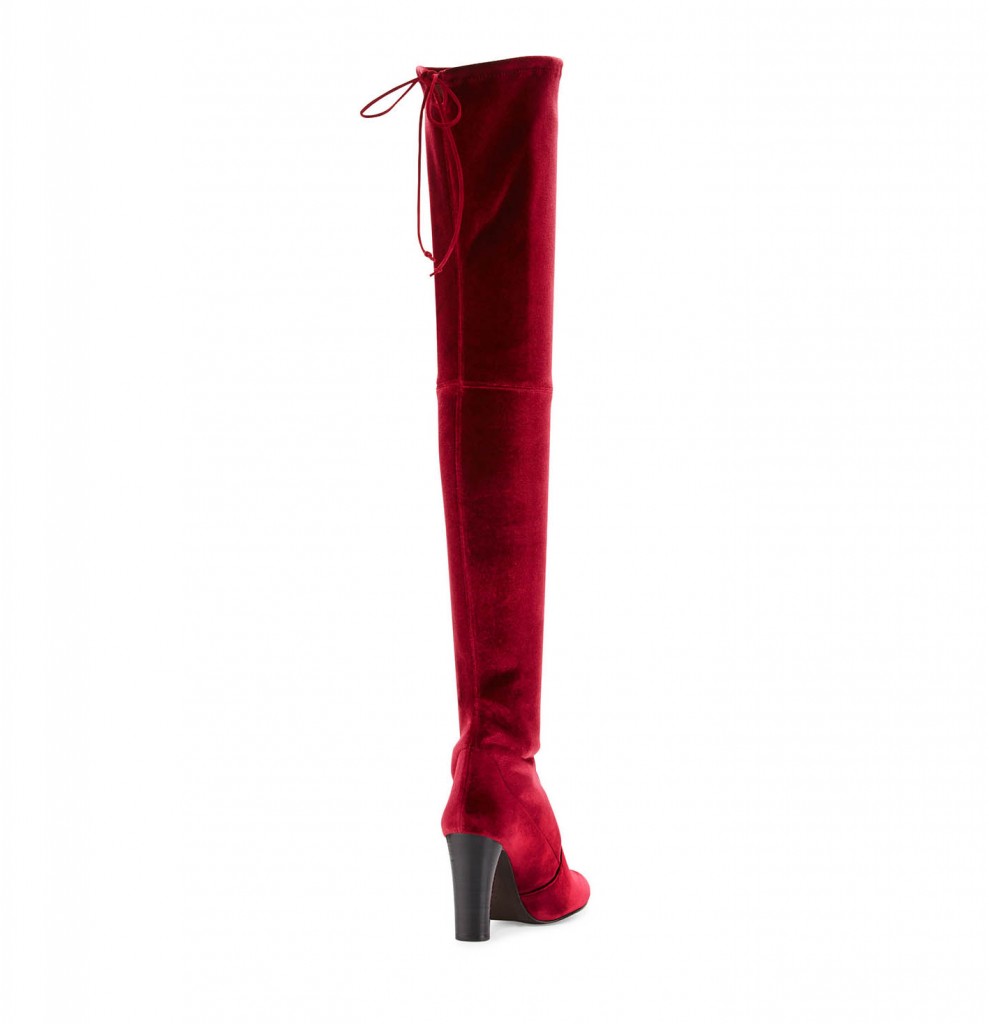 Stuart Weitzman Alllegs Velvet Over-the-Knee Boot, Scarlet – Shoes Post