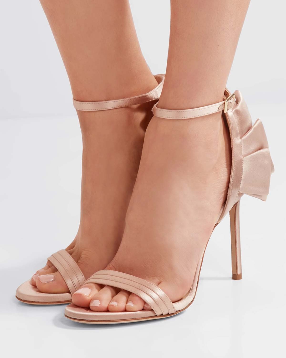 JIMMY CHOO Kerry ruffled satin sandals – Shoes Post