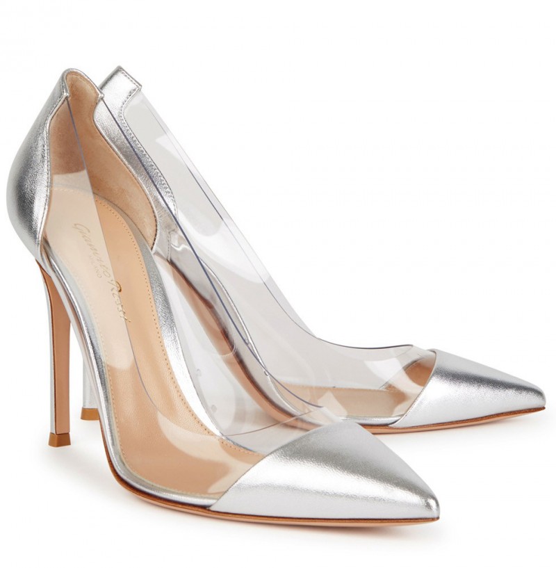 GIANVITO ROSSI Silver leather and Perspex pumps – Shoes Post