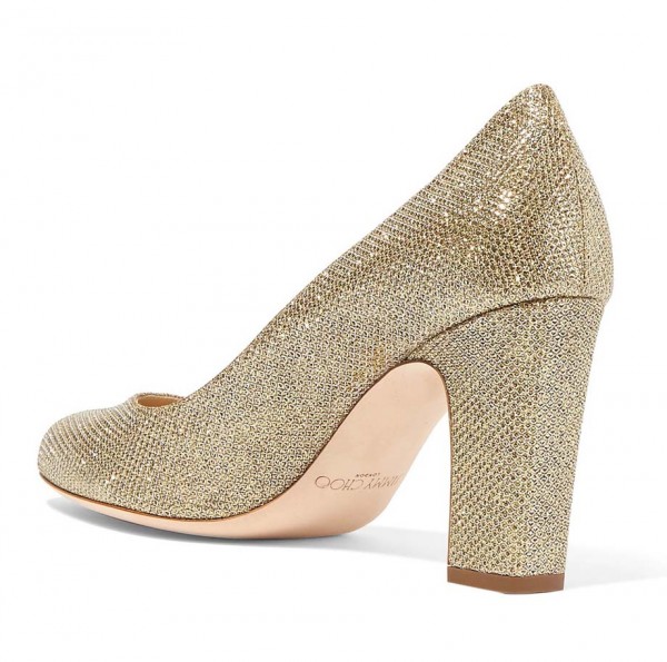 JIMMY CHOO Billie textured-lamé pumps – Shoes Post