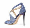 JIMMY CHOO Emily glittered leather sandals – Shoes Post