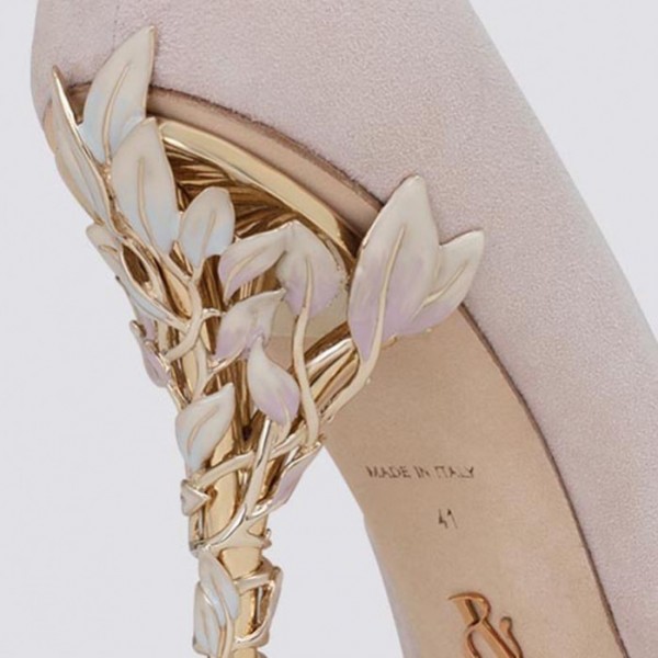 Ralph & Russo EDEN HEEL PUMP PINK SUEDE WITH ROSE GOLD AND PINK – Shoes ...