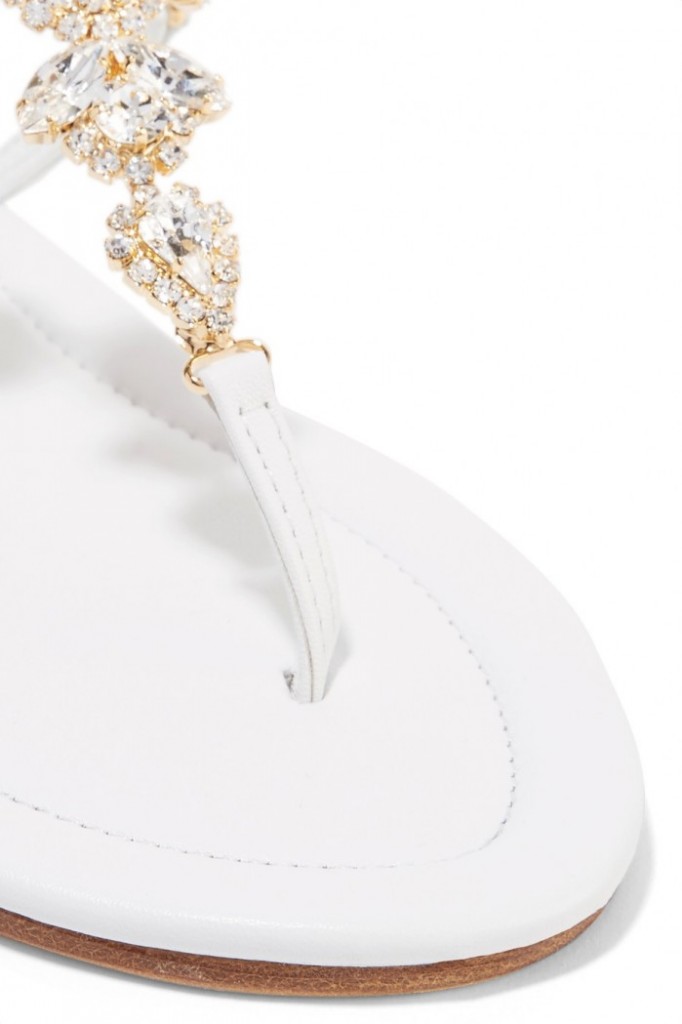 MUSA Swarovski crystal-embellished leather sandals – Shoes Post