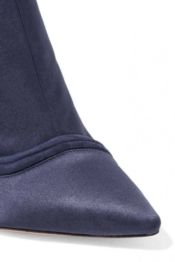 ALEXANDRE BIRMAN Liz suede-trimmed embellished satin ankle boots ...