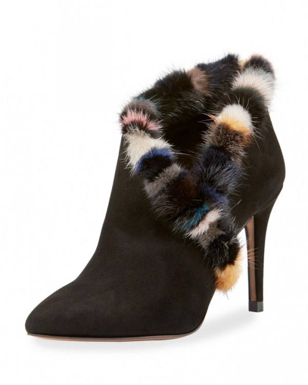 Donald J Pliner Renata Suede Fur-Trimmed Bootie – Shoes Post