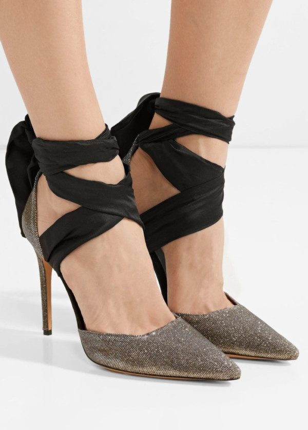 ALEXANDRE BIRMAN Amalia satin and textured-lamé pumps – Shoes Post
