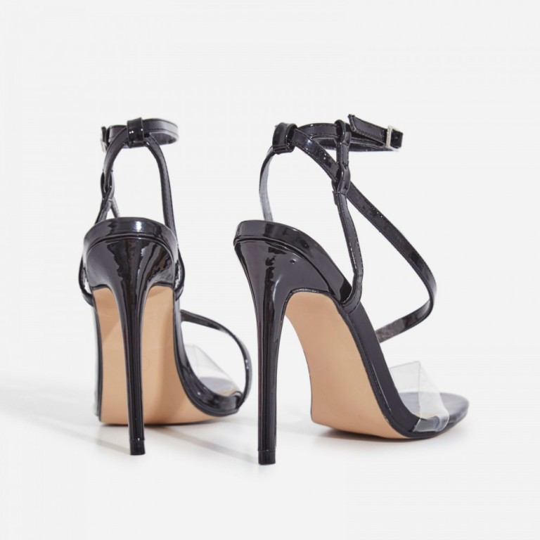 EGO Mystic Perspex Barely There Heel In Black Patent – Shoes Post