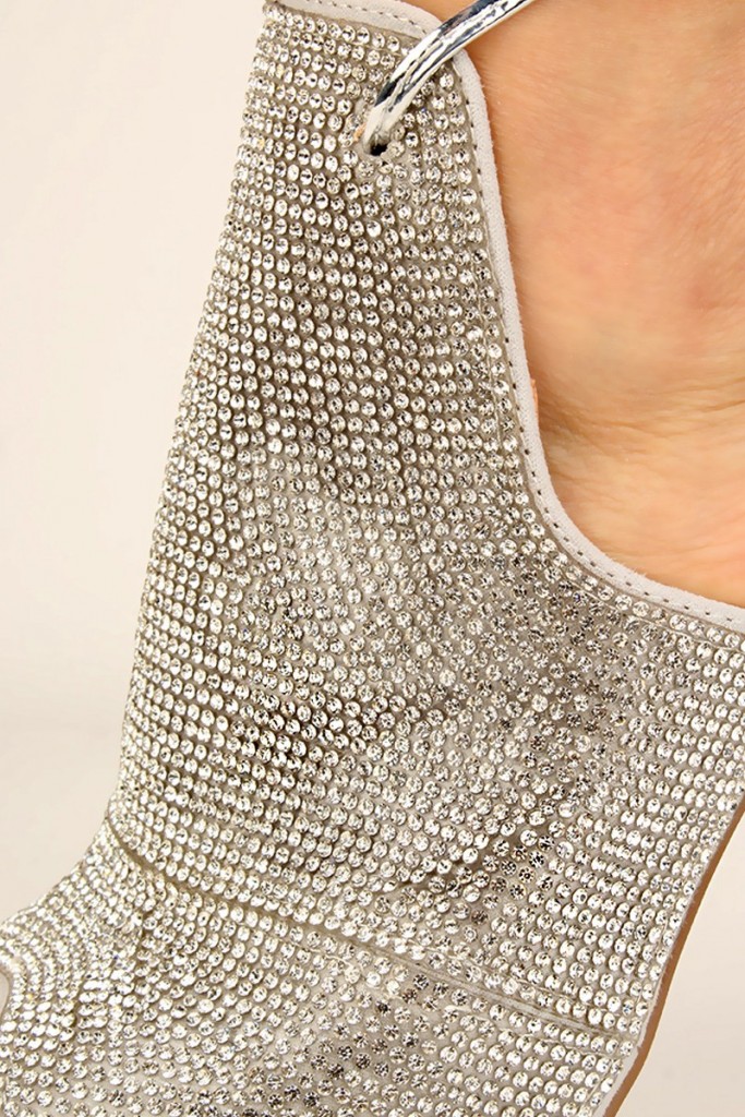 Silver Lace Up Rhinestone High Heels – Shoes Post