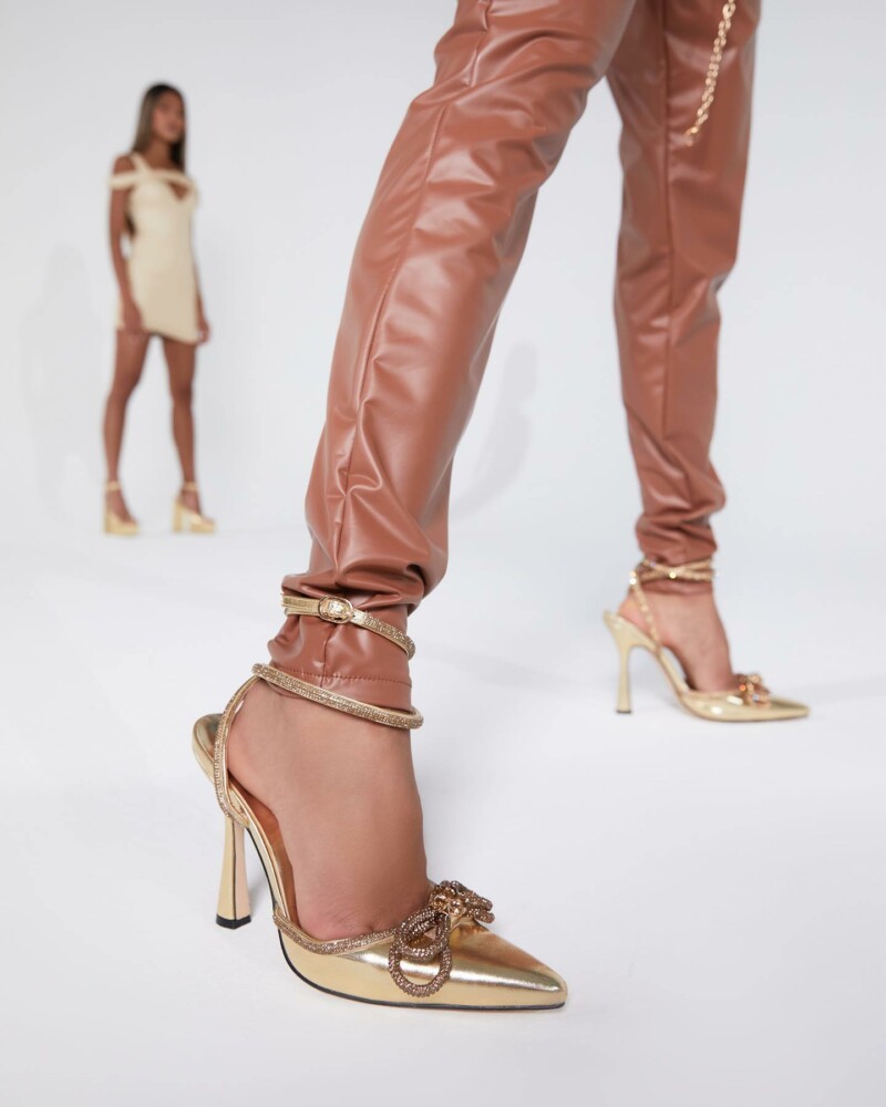 Jeffrey Campbell The Roni Shoe in Black Leather with Metal Cuff – Shoes ...